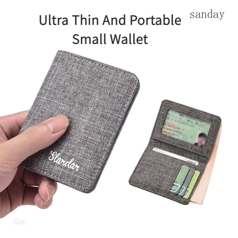 Canvas Ultra-Thin Short Mini and Simple Small Wallet Female Male ...