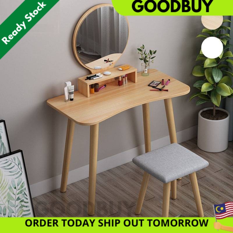 Meja Solek Ikea Style Dengan Kerusi Cermin Dressing table with mirror ...