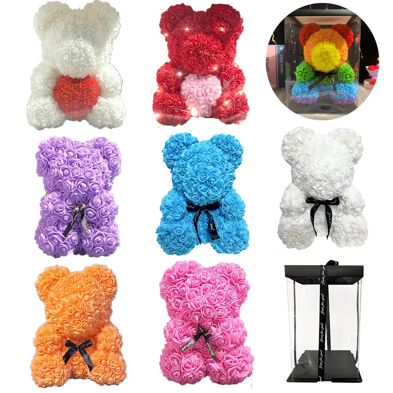 25cm Rose Eternal Rose Bear Forever Eternal Artificial Flowers Teddy ...