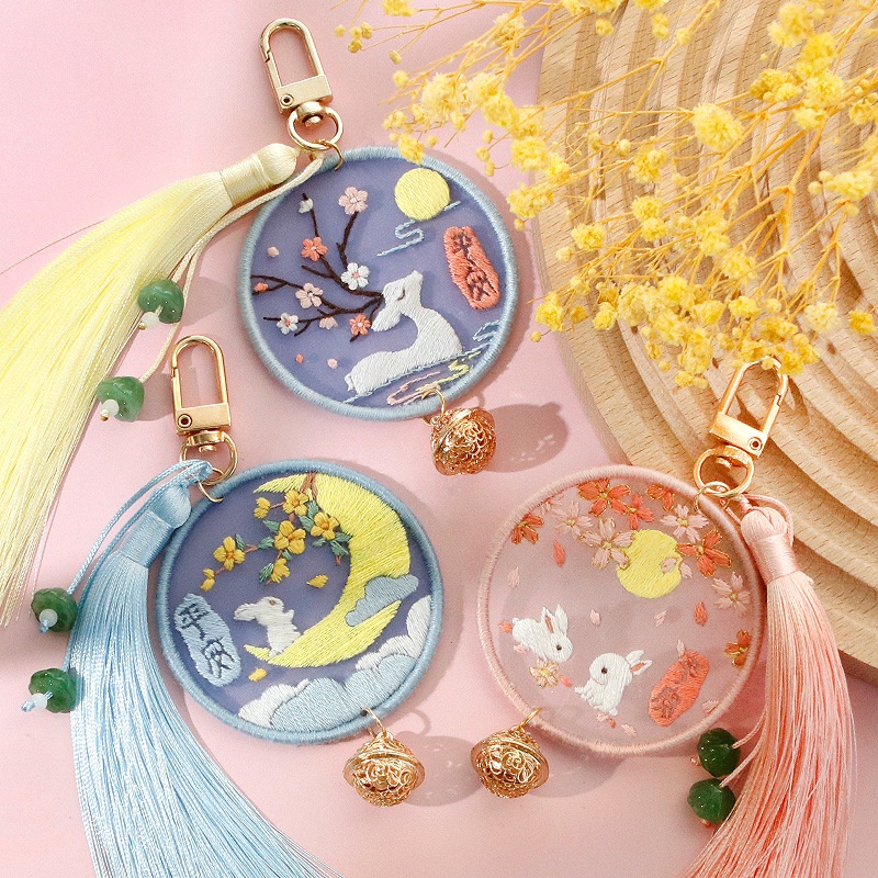 Simple Making Ping An Fu Embroidery Double-Sided Keychain Kit Handmade ...