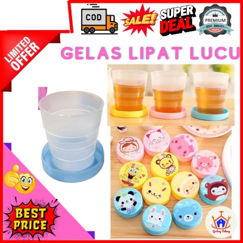 Portable Plastic Folding Cup Warehouse Mini Folding Cup/ Character ...