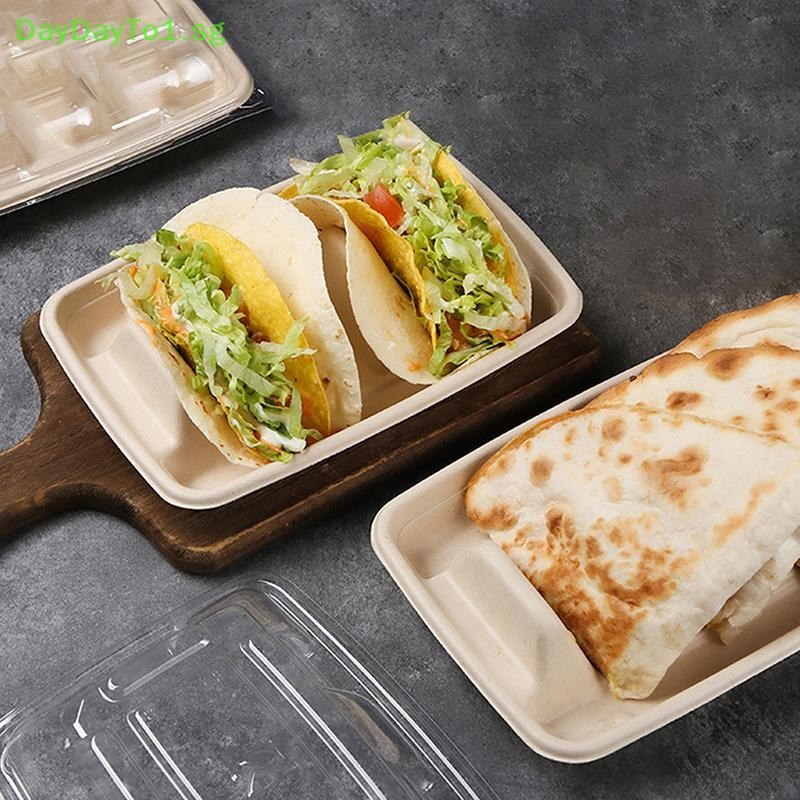 DAYDAYTO 50pcs Disposable Taco Boxes, Premium Paper Taco Plates With ...
