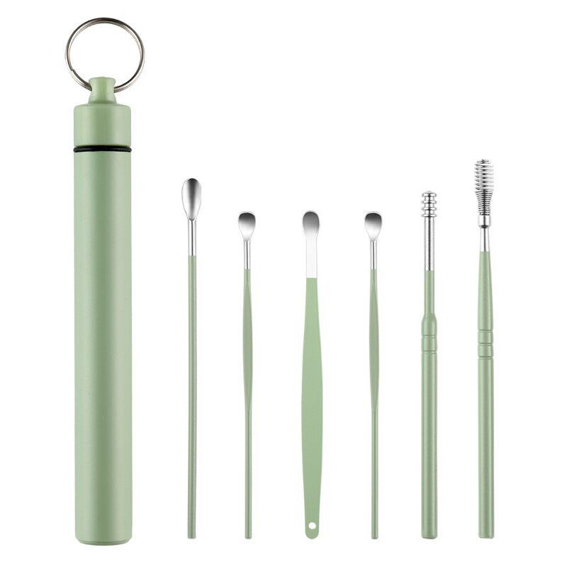 6pcs Stainless Steel Ear Picking Tool Set Ear Scoop Adult Spiral Ear ...