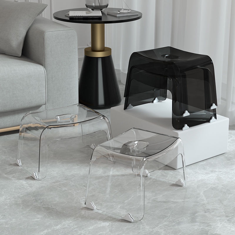 Household Small Bench Ins Style Advanced Transparent Crystal Plastic ...