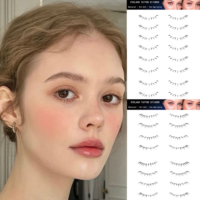 【COCO Magic Tattoo】8 Pairs Lower Eyelash Tattoo Stickers Natural Waterproof Eyelash tattoo False ...