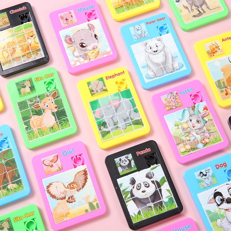1PCS Number Learning Slide Puzzles For Kids Cartoon Education Animal ...