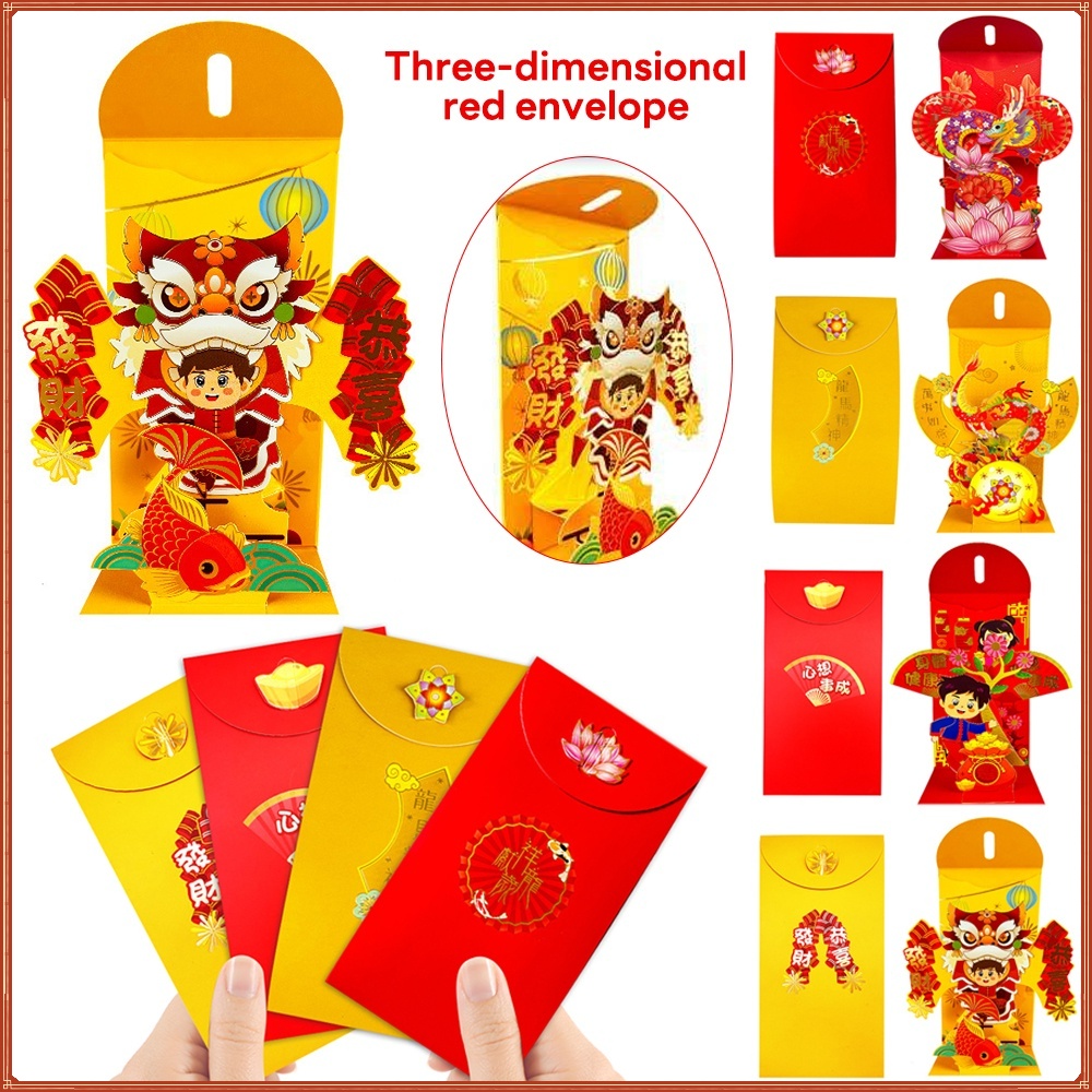 2024 Chinese New Year 3D Dragon Red Envelope CNY 2024 Angpao Creative ...