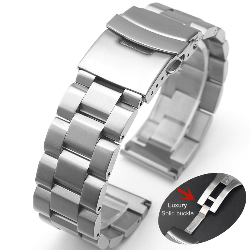 Luxury Solid Stainless Steel watch band 18mm 20mm 22mm 24mm Bracelet for Samsung Watch 3 41mm ...