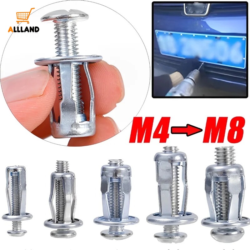 4 Pcs M4 M5 M6 M8 Petal Rivet Nut Kit Car Number Plate Metal Clip Clamp ...