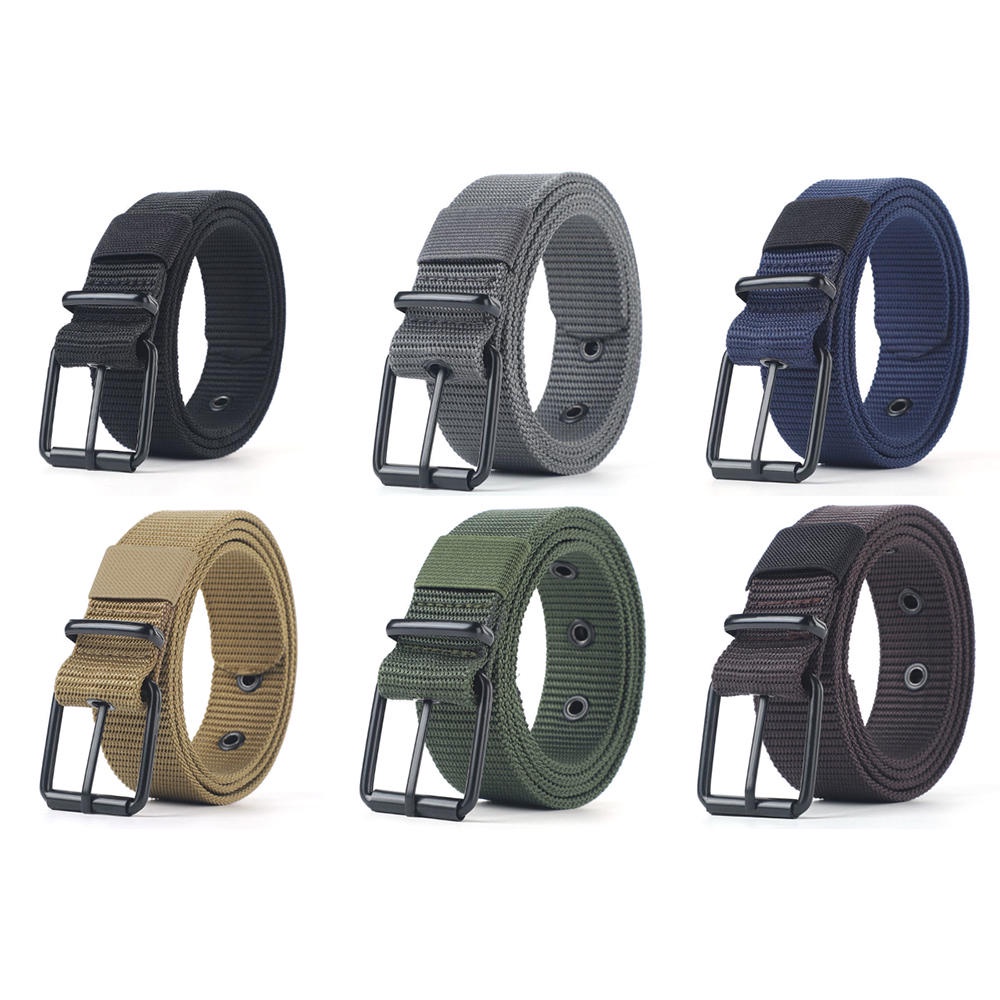 Multi-hole Canvas Belts Braided Stretch Pin Buckle Belt Casual Jeans ...