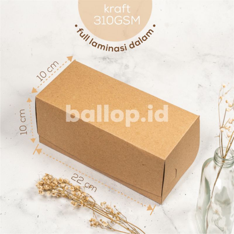 KRAFT 22 10 10 CM Laminated Box Packaging Box Bomboloni Donut Roll Tart ...