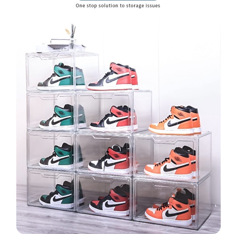 LUXATAS™ Mojo XL pro 2 box stackable acrylic magnetic shoebox shoe rack ...