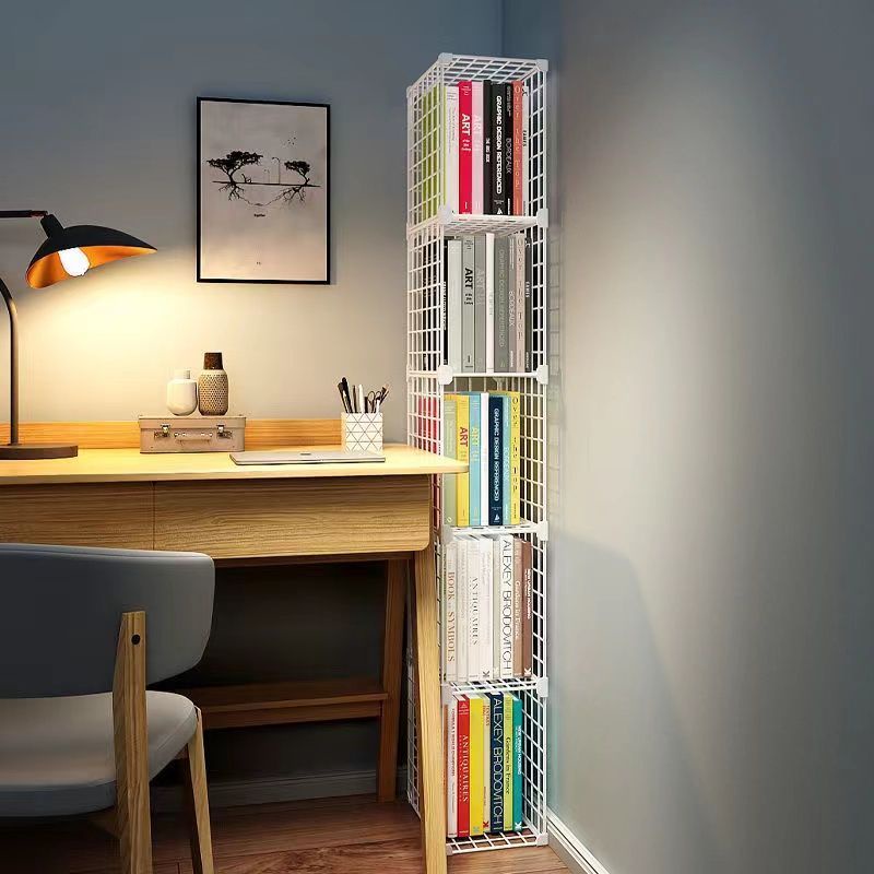 Small Bookshelf Ultra-Narrow Table Side Bookcase Floor-standing Multi ...