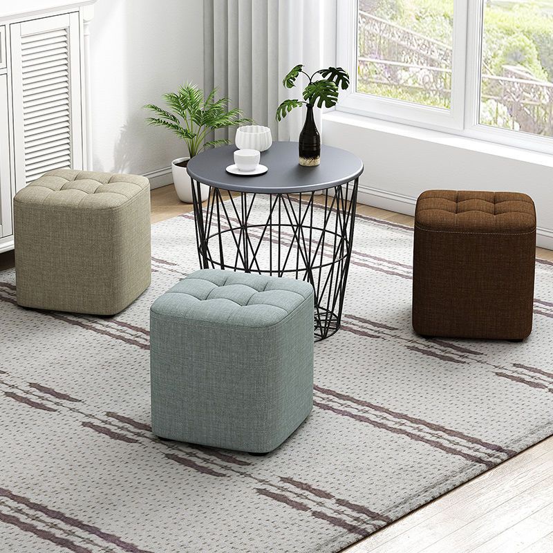 Fabric Stool Home Low Stool Adult Minimalist Solid Wood Footstool ...
