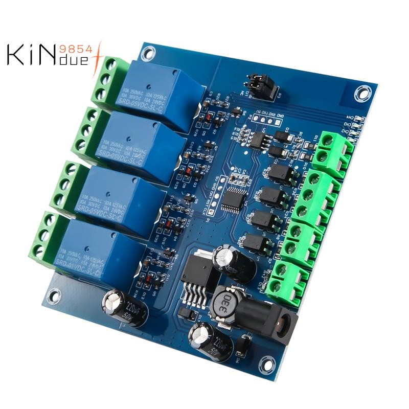 Modbus RTU 4 Way Relay Module 7-24V Relay Module Switch RS485/TTL Input and Output with Anti ...