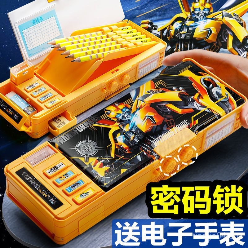 Transformers Children's Automatic Pencil Case Multi-functional Boys and ...