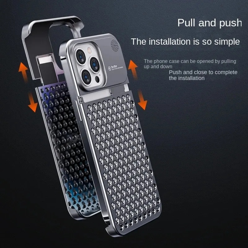 Luxury Metal Heat Dissipation Cooling Hollow Phone Case For iPhone 12 ...