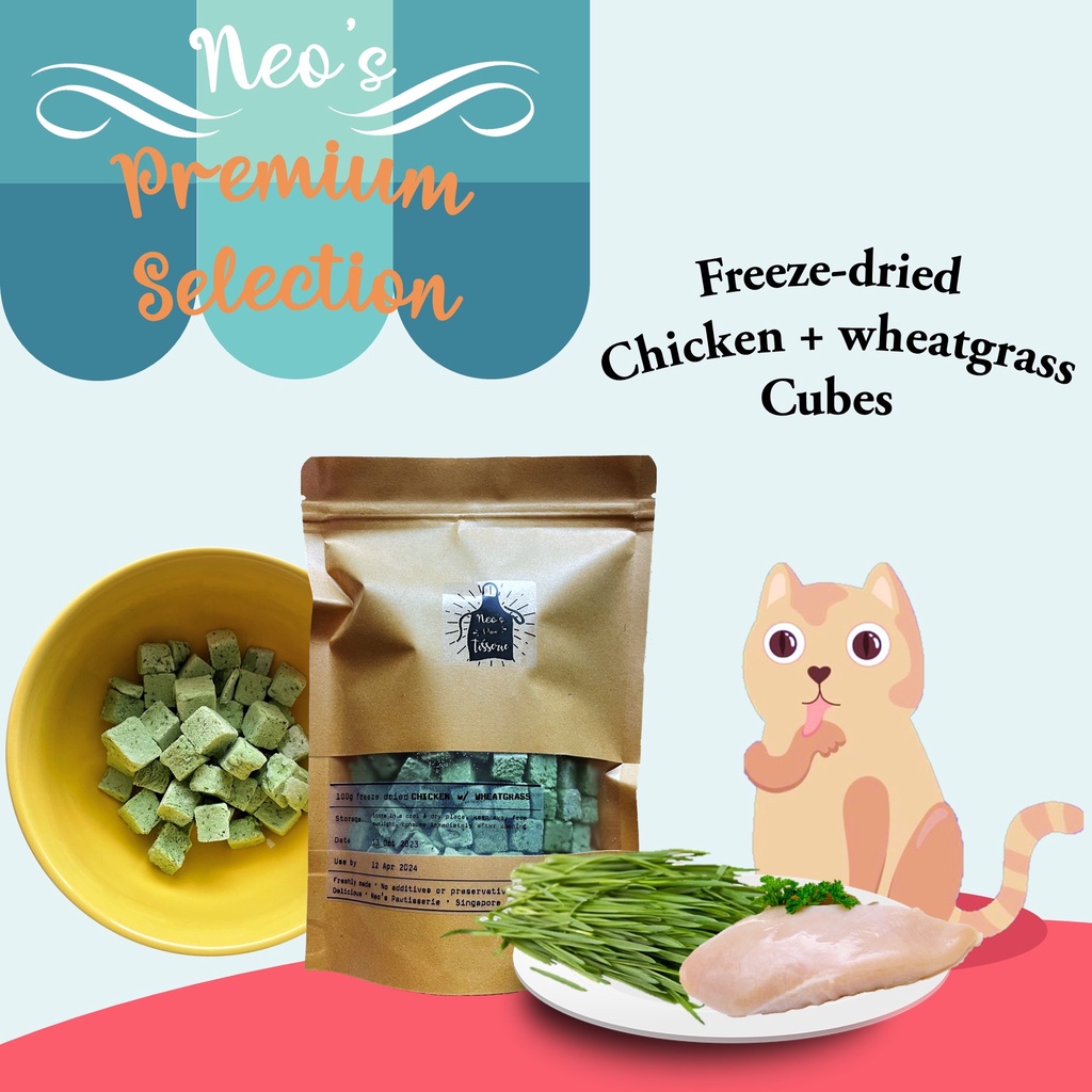 [SG Local] Freeze Dried Chicken Breast With Wheatgrass Cubes Dog Treats ...