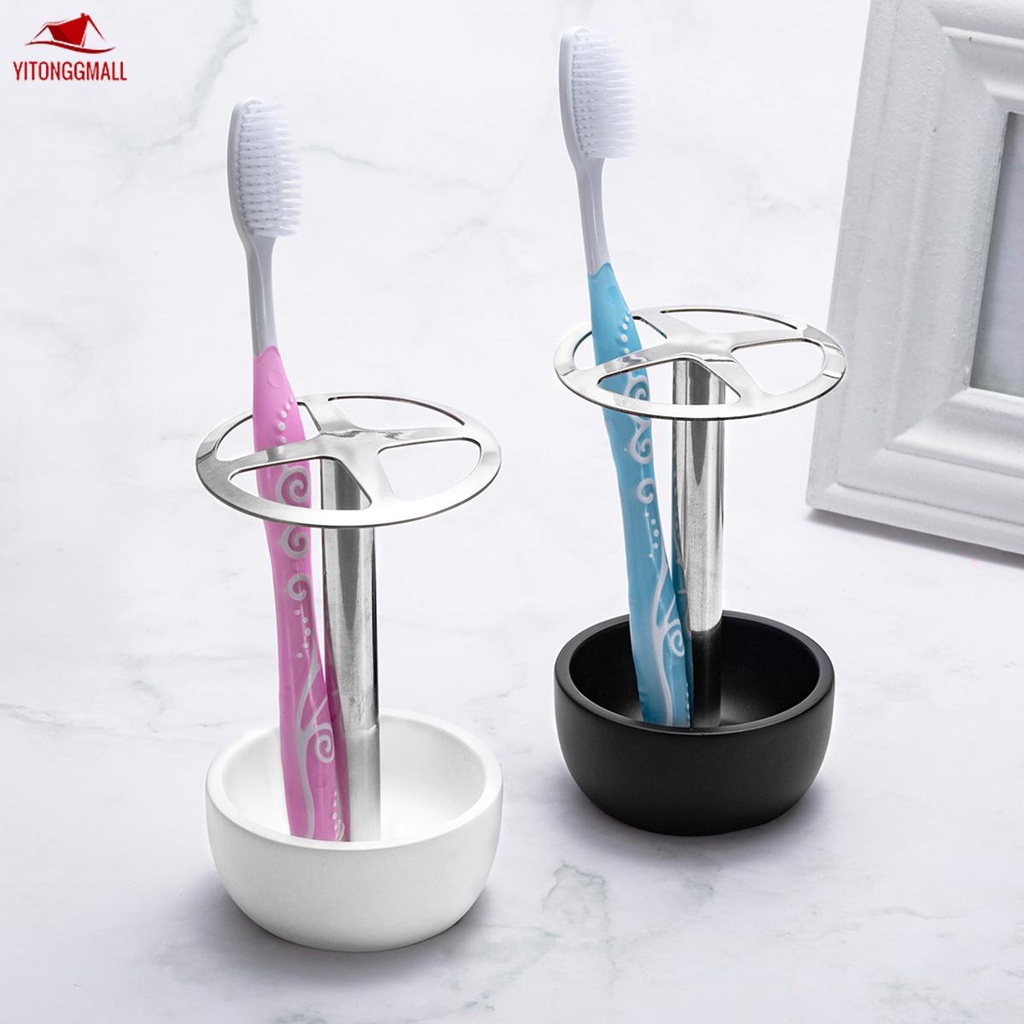 Toothbrush Holder Stand Stainless Steel Divided Toothbrush Storage Rack ...