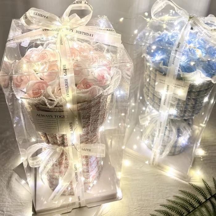 [Limited Time Seckill] Bouquet flower with Light Soap Rose Bouquet ...