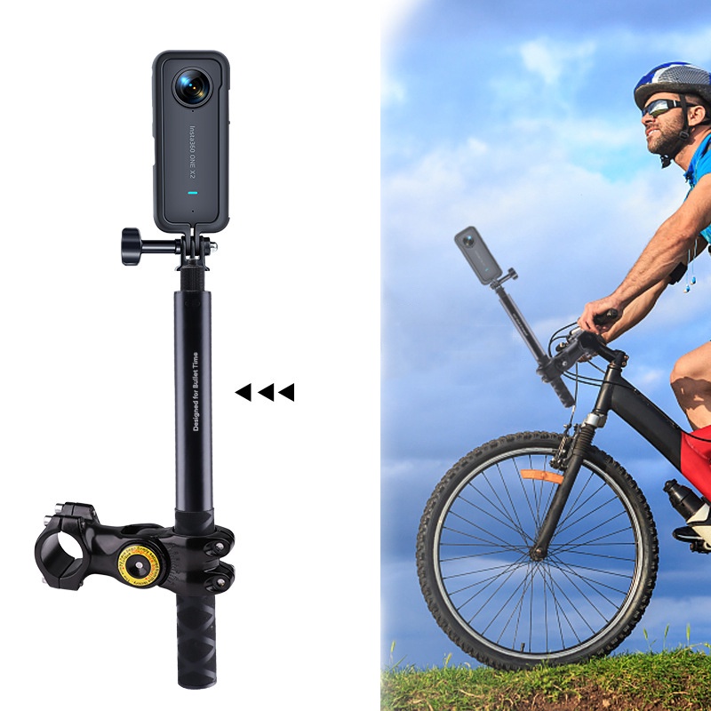 Motorcycle Bicycle Bracket with selfie stick for Gopro Hero 12 11 for ...