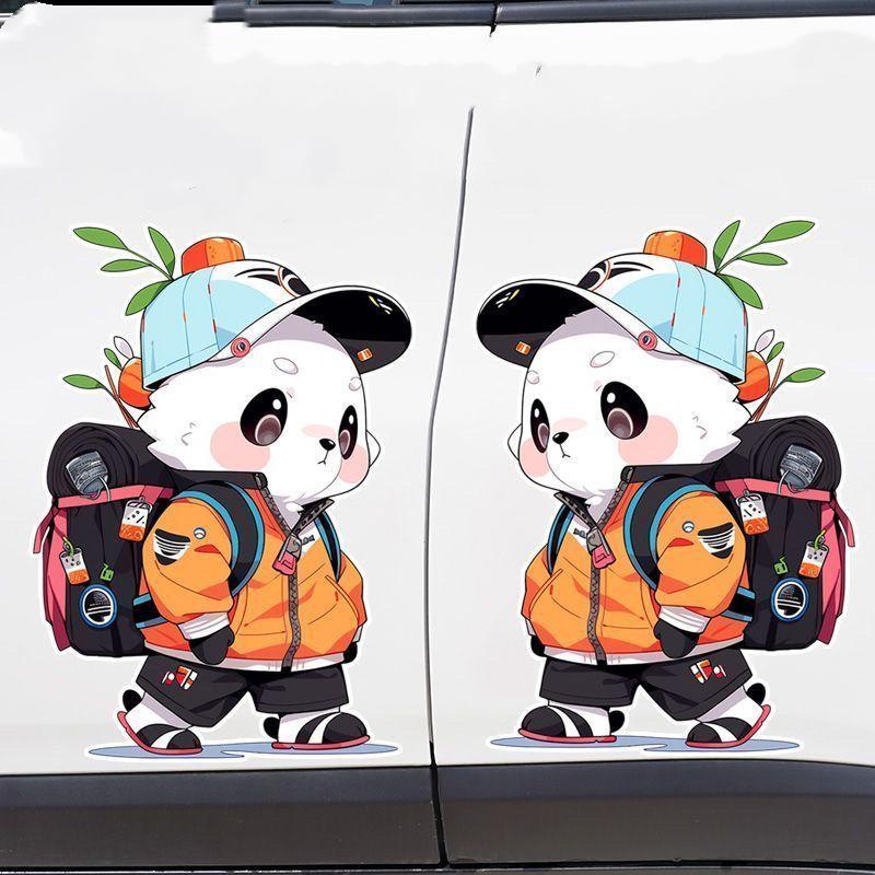 Backpack Travel Panda Cartoon Car Sticker Large Area Cover Door ...