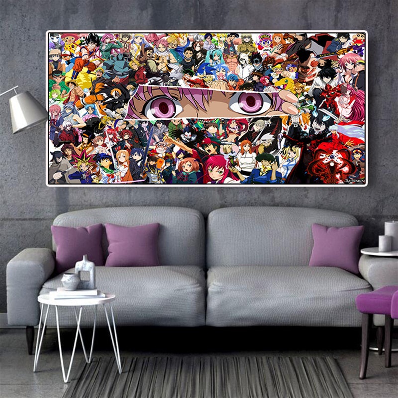 Japanese Anime Characters Canvas Painting Poster and Print One Piece ...