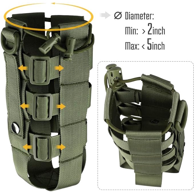 Tactical Water Bottle Pouch of Weave Design, MOLLE Bottle Holder Kettle ...
