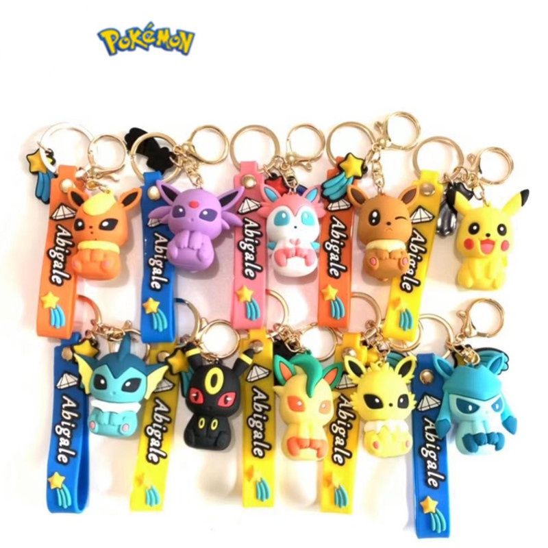 Super Variety Pokémon Keychain Eevee Evolution Model Fashion Cute Claw ...