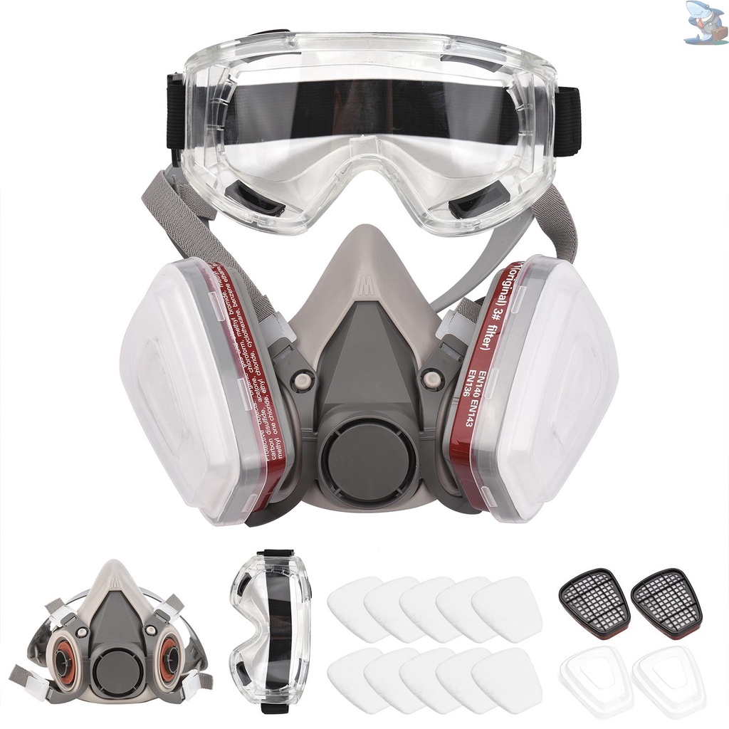 [New] Reusable Respirator Half Facepiece 6200 Gas Breathing Protection ...
