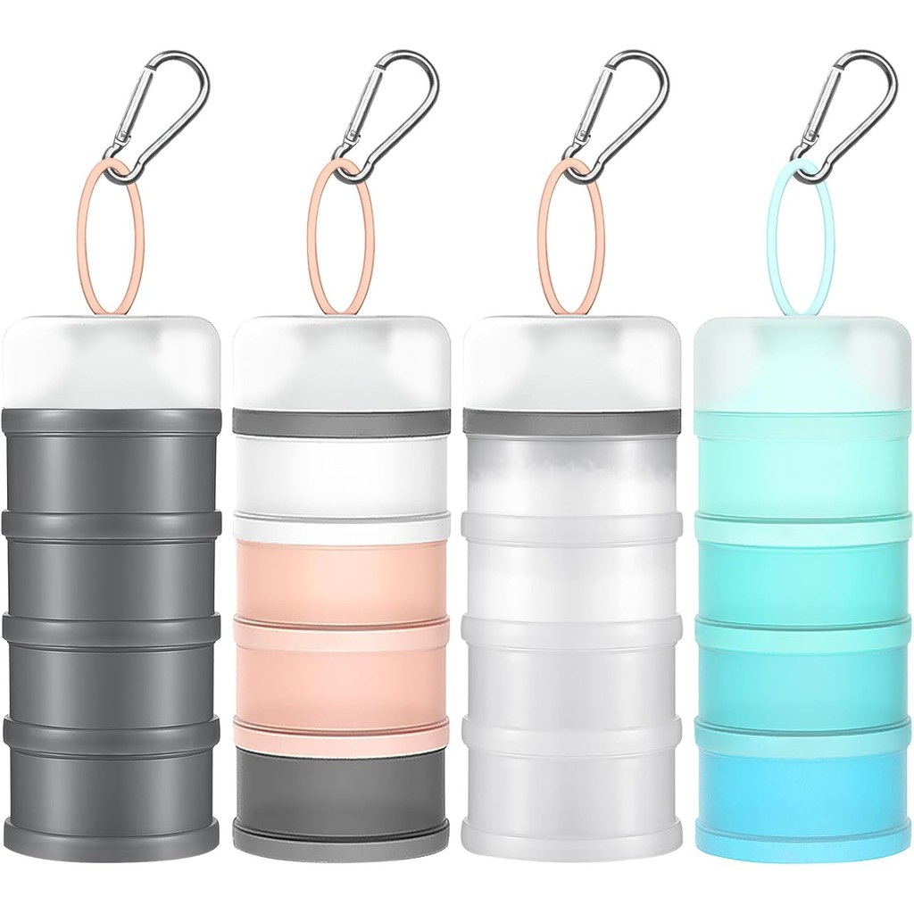 Protein Powder Container with Funnels Stand, 4 Stackable Protein Powder ...