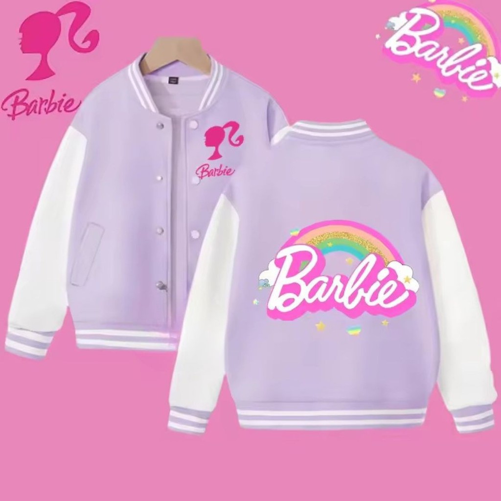 Girls' Varsity Baseball Jacket, Cute Barbie Characters, Ages 1 - 18 ...