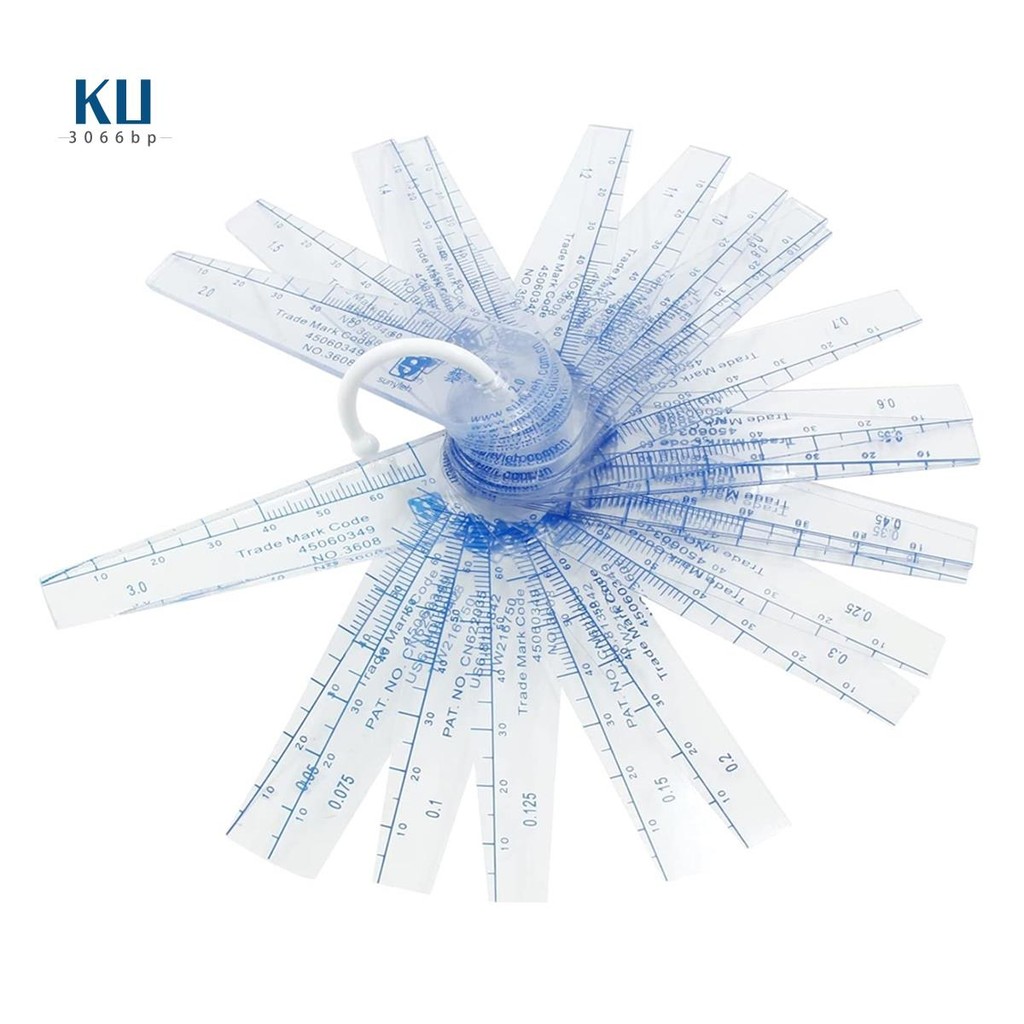 1 Pack Plastic Feeler Gauge 0.05-3mm Thickness Measuring Tools 25 in 1 ...