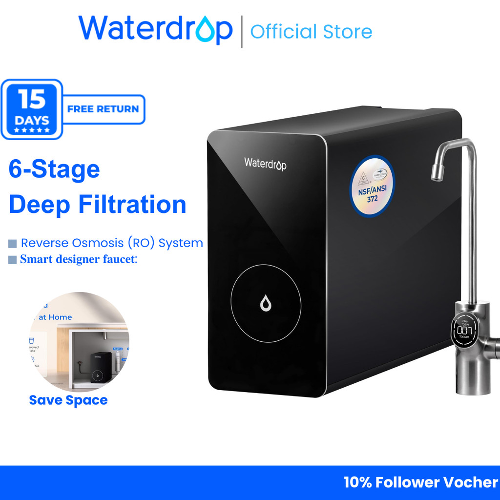 Waterdrop Under Sink 600GPD Tankless Reverse Osmosis Water Filter ...