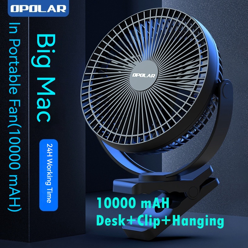 OPOLAR 10000mAH 8-Inch Portable Fan Strong Wind Usb Fan,8-inch ...