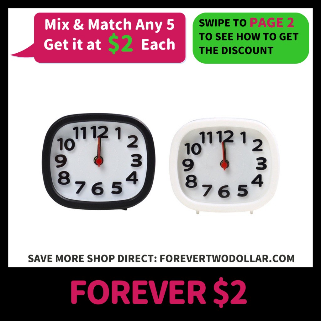 (FOREVER $2) Square Alarm Clock Portable Aesthetic Home Table Bedside ...