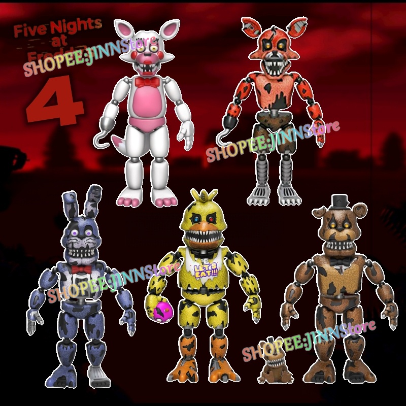 -JINN- FNAF Figure NIGHTMARE BONNIE FOXY CHICA FREDDY Action Figures ...