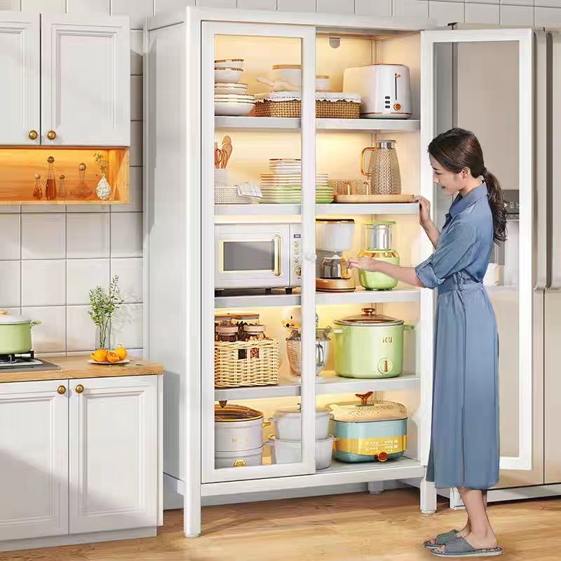 [SG]Kitchen Cabinet Kitchen Rack With Wheels Multifunctional Storage ...