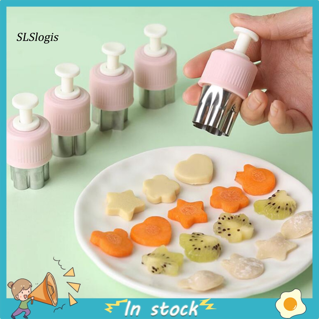 SLS_ Press-style Cookie Molds Star-shaped Cookie Molds 6pcs Stainless ...