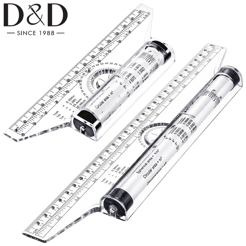 15/30CM Multi Function Drawing Tool Roll Draw Ruler Portable Universal ...