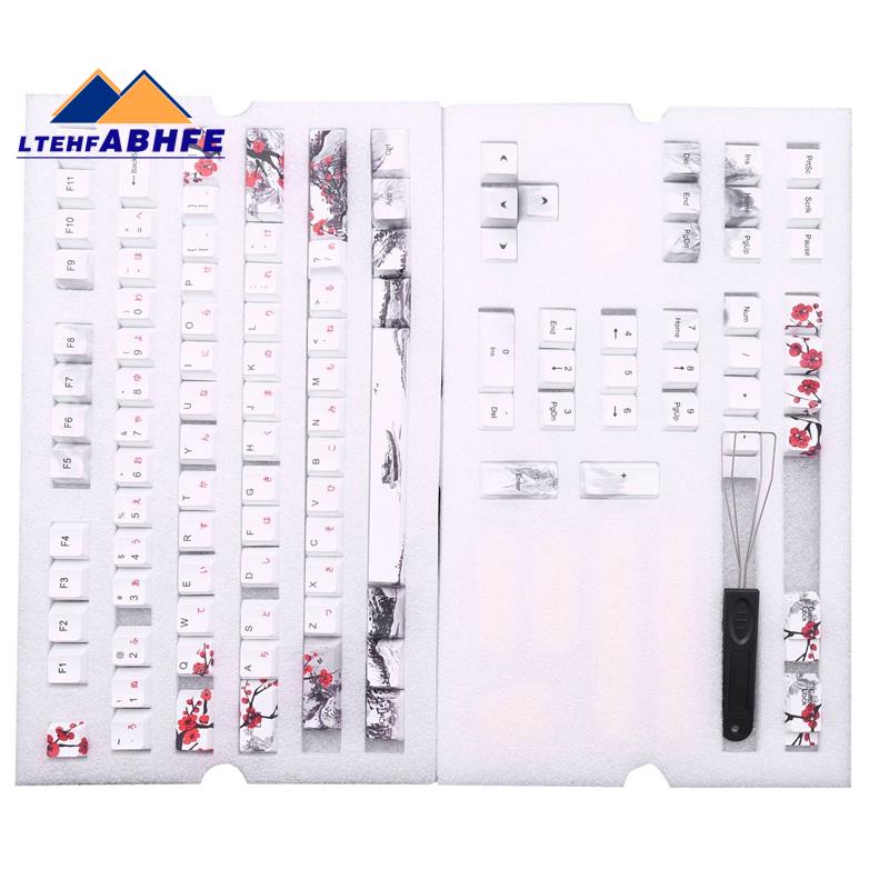 110 Keys PBT Keycap Dye-Sublimation Plum Blossom Cherry Profile Key Cap ...