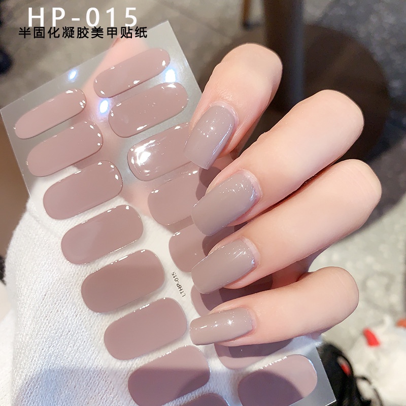 Gel uv nail stickers, new semi-cured phototherapy nail stickers, fully ...