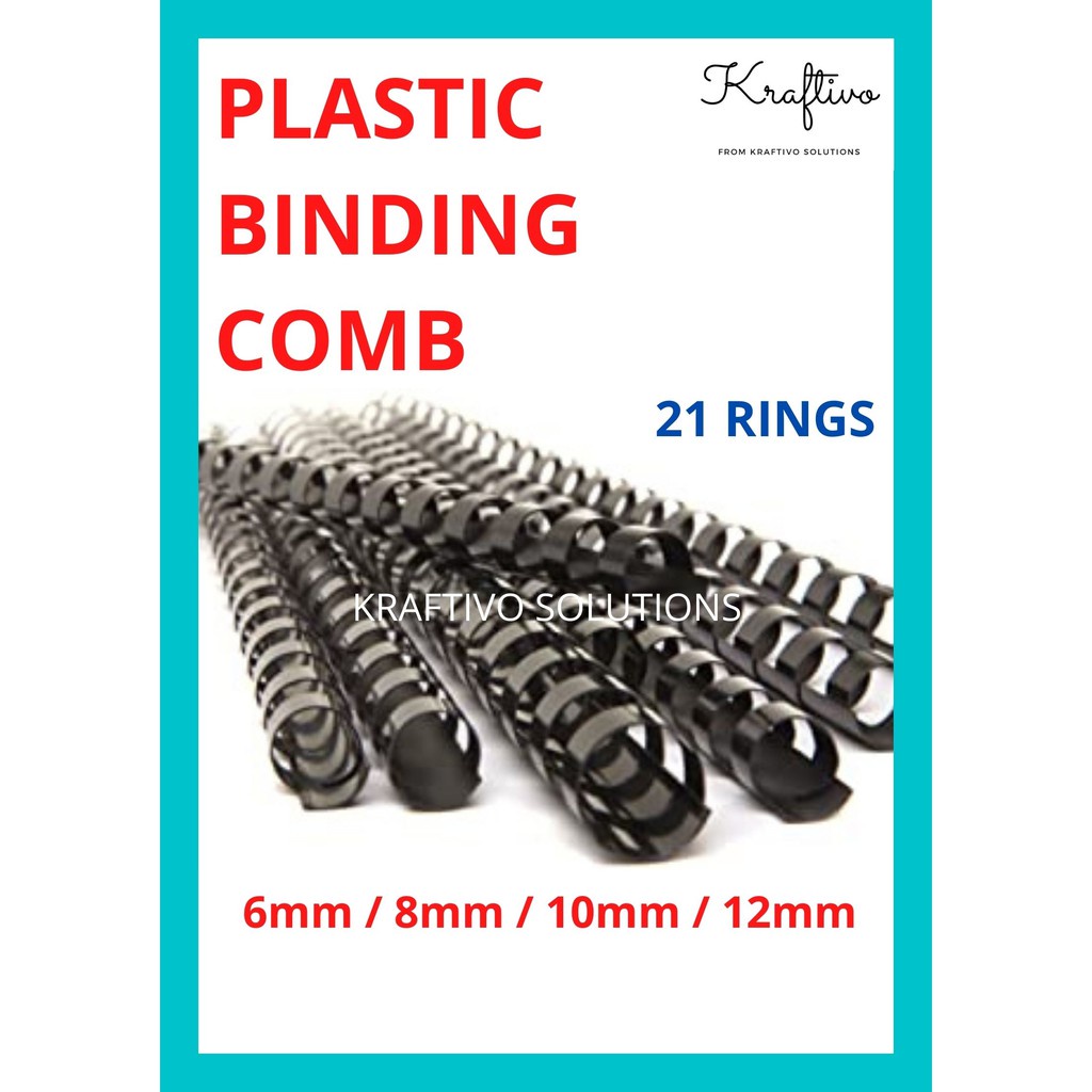 PLASTIC BINDING COMB 21 RINGS ( 8mm / 10mm / 12mm ) | Shopee Singapore