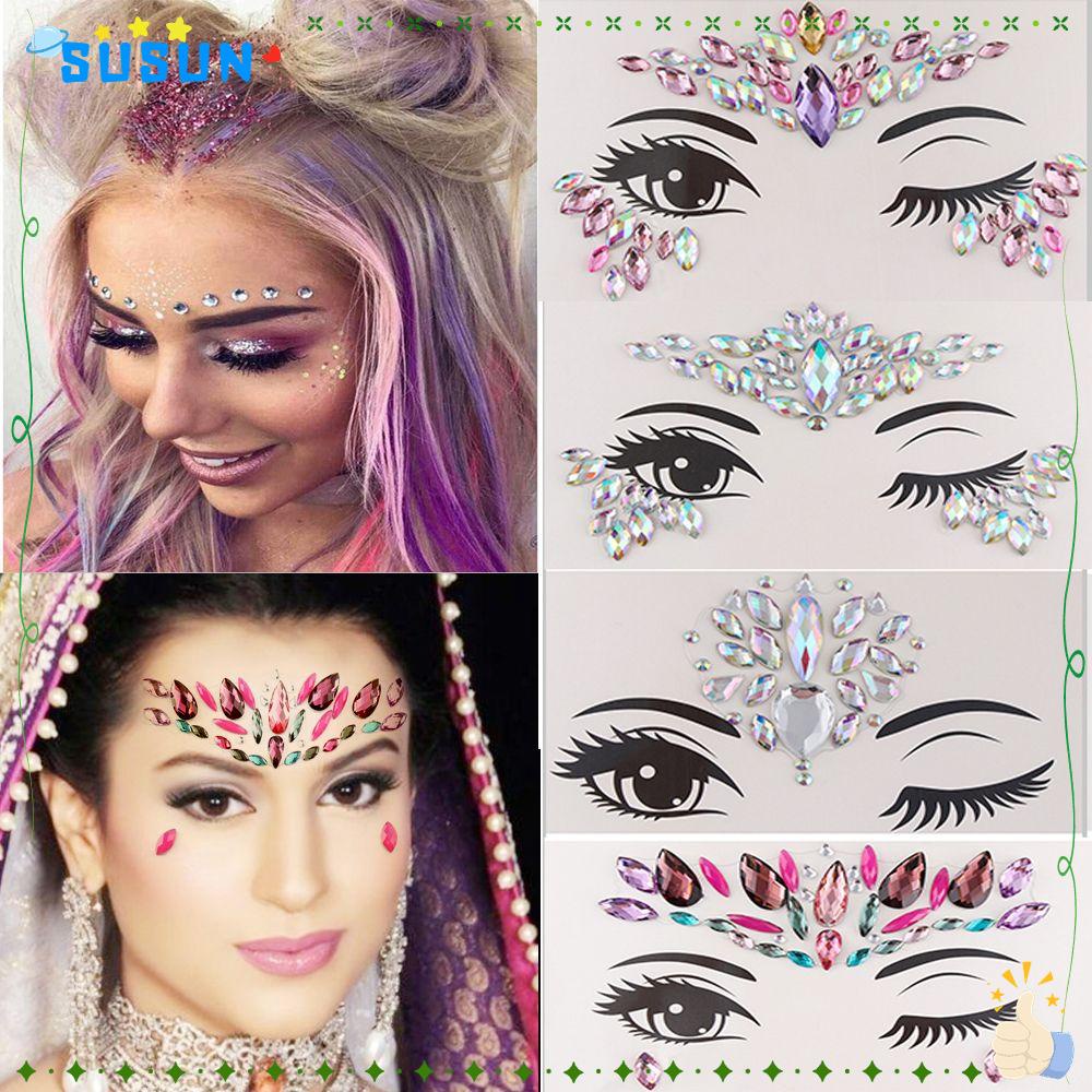 SUSUN Eye Gems Stickers Party Makeup Temporary Tattoo 3D Crystal ...