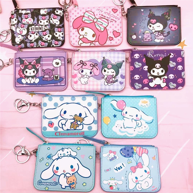 Cute Kuromi Card Holder Cartoon Coin Purse Anime Cinnamon Dog Card ...
