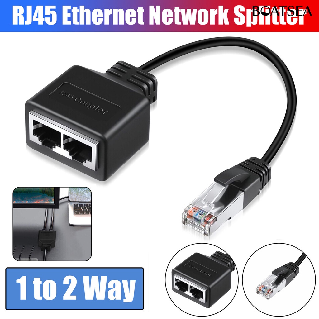 [BOAT] RJ45 Gigabit Network Splitter 1 to 2 Ways 100m Transmission Two ...