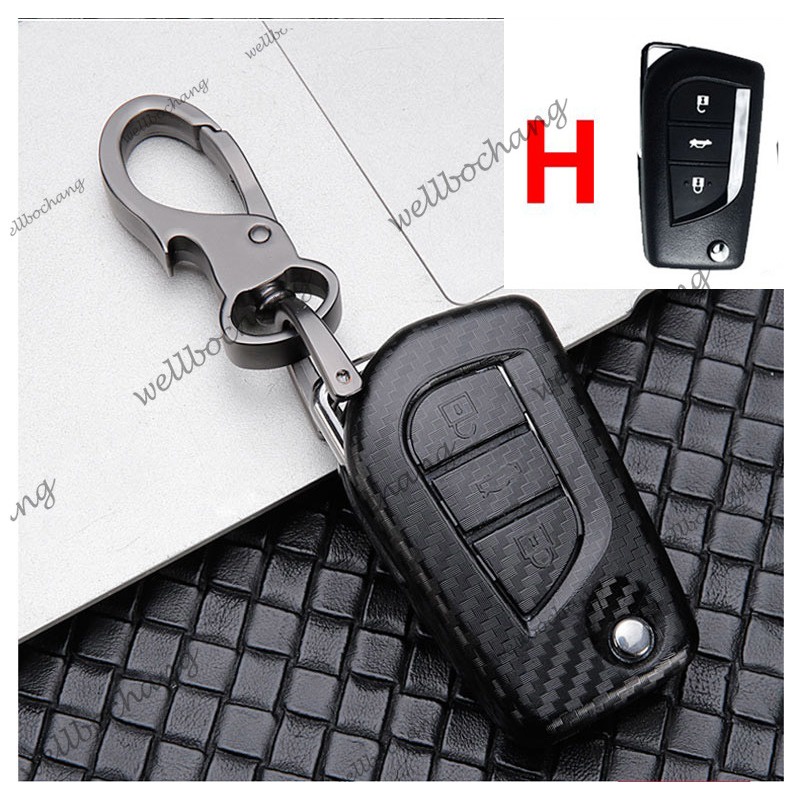 Carbon Fiber Car Remote Key Case for Toyota Hilux Rogue Revo Innova ...