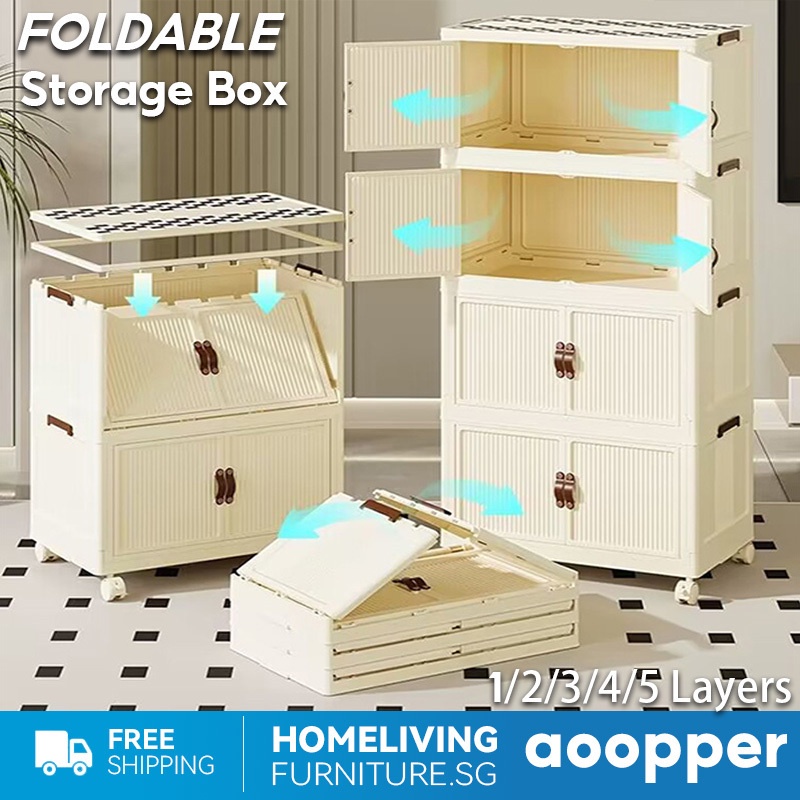 Foldable Household Storage Box 1/2/3/4/5 Layer Multi-layer Wardrobe ...