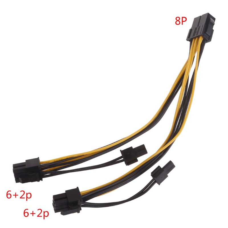 Stat 8 Pin to Dual 8 Pin 6+2 Graphic Card Power Supply Cable Splitter ...