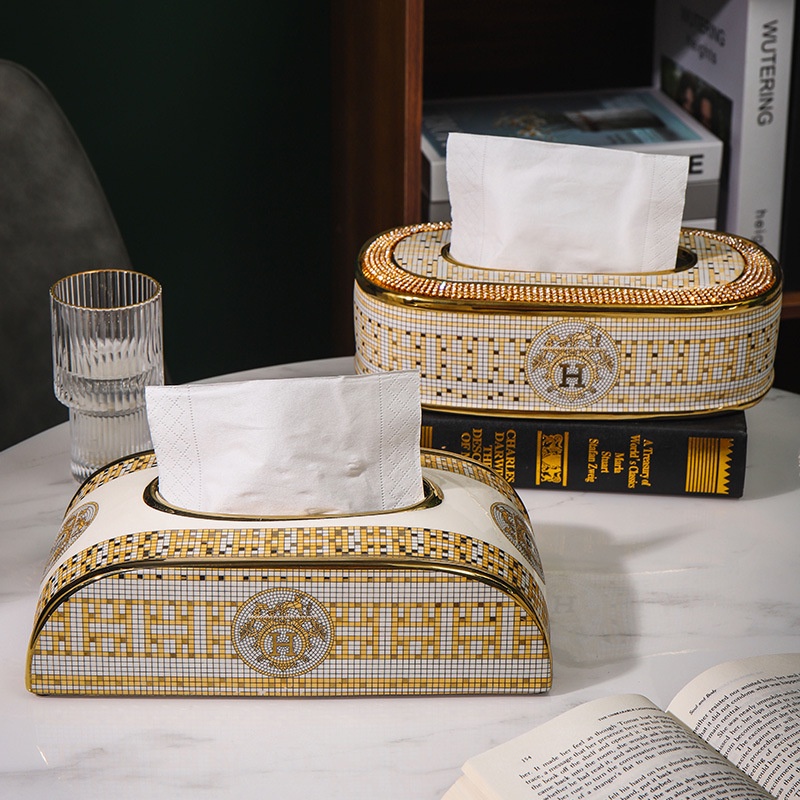 Creative Ceramic Tissue Box Living Room Desktop Coffee Table Tissue Box ...